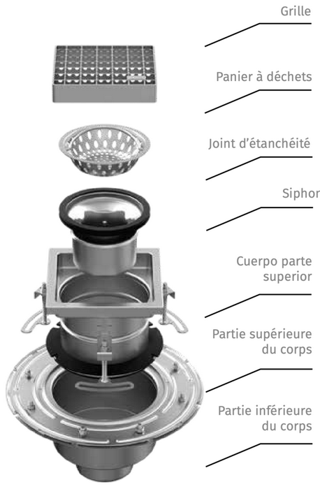 Siphons de sol télescopiques industriels - Deschacht